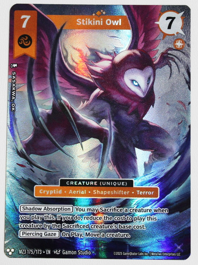 2025 MetaZoo Secret Shadows Stikini Owl Alt Art Rare MZ3 175/173 – Shop ...